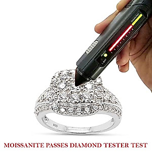 SAVEARTH DIAMONDS 1 1/3 Cttw Round Cut Lab Created Moissanite Diamond Halo Cluster Engagement Ring In 14k White Gold Over Sterling Silver (VVS1 Clarity, 1.33 Cttw)-9.5