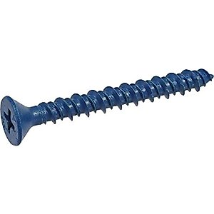 Hillman Fastener 41567 Blue Flat-Head Phillips Concrete Screw Anchor, 3/16" x 2-1/4", 20 Pieces