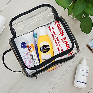 Rough Enough Clear Toiletry Bag Clear Makeup Bag Pouch Bundle Set RE8562+RE8201
