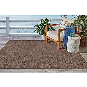 Ambiant Broadway Collection Solid Color Indoor Outdoor Area Rugs Brown - 4' x 6'