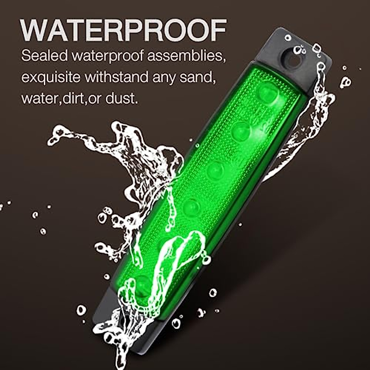 MADCATZ 3.8 Inch 20 Pcs Thin Line Green 6 LED Side Marker Boat Lights Fender Clearance Lamp 2835 SMD for Trailer Truck Pickup RV Camper Kayak Vessel 12V DC TK12