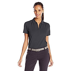 Callaway Women's Golf Short Sleeve Tonal Stripe Polo Shirt, Black, Large