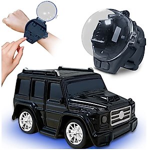 Mini Remote Control Car Watch Toys, Small RC Watch Racing Car with USB Charging, 2.4 GHz Detachable Cute Watch Car Toy for Boys Girls Gift Birthday Christmas (Black)