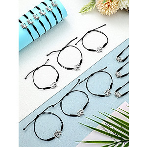 Rtteri 20 Pcs Cheerleader Gifts Cheer Bracelet Girls Charm Bracelet Adjustable Cheerleader Gifts For Cheer Team Jewelry Accessories Bulk(Black)