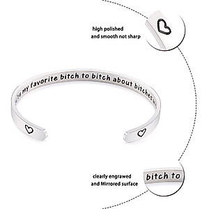 VGWON You're My Favorite B to B about B with Friendship Bracelets Sister Gift Ideas Best Friend Bracelet for Women BFF Gifts Silver