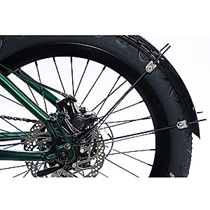 RITEWAY Bicycle Fender, Double Stay Cloth Bike Full Fender, Mud Flap, Front and Rear Set, for 20 Inches (ETRTO406/451), Width 2.4 inches (60 mm), Gloss Black