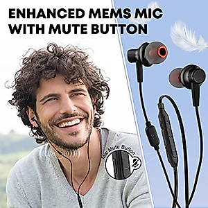 USB C Headphone, Type C Earphones with 7.1 Surround & Mute Button, HiFi Stereo Wired Earbuds with Microphone for Samsung Galaxy S22 S21 Ultra 5G S20 FE Z Flip 4 A53 Note 20, PC Computer Laptop Gaming