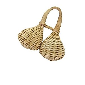 Woven Double Jingle Caxixi Shaker - African Bottle Cap