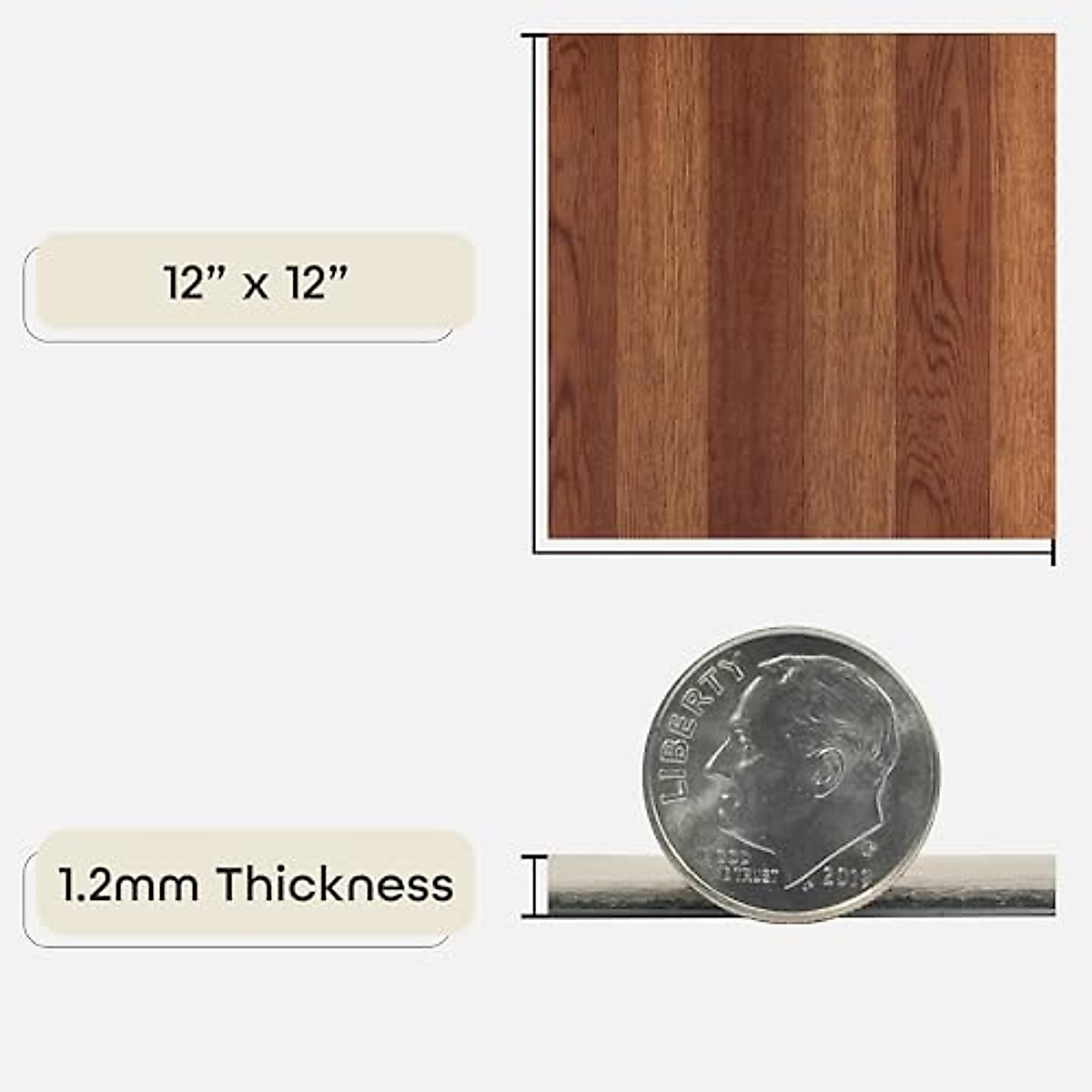 Nexus 12-Inch Vinyl Floor Tiles, 20 Tiles, Wood Oak Plank, Self Adhesive, Peel & Stick - For Kitchen, Bathroom, Bedroom Floors by Achim Home Decor
