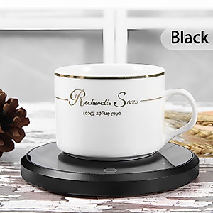 Coffee Mug Warmer with 2 Temperature Setting, Auto Shut Off Electric Cup Warmer for Desk, Smart Cup Warmer for Heating Coffee, Milk, Tea and Beverage, Black