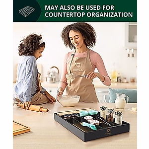 ROYAL CRAFT WOOD Premium Bamboo Kitchen Utensil Rack: Elegant Organizer and Spacious Utensil Holder for Streamlined Kitchen Storage