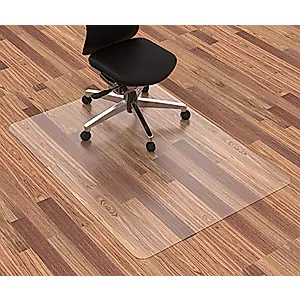 HOMEK Office Chair Mat for Hardwood Floor, 48” x 36” Clear Desk Chair Mat for Hard Floors, Easy Glide Floor Protector Mat for Chairs