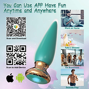 App & Remote Control Anal Butt Vibrator Prostate Massager, 9 Classic Vibrating Modes G-Spot Vibrator Rechargeable APP Control Anal Plug Vibrator Adult Sex Toys for Men & Couple