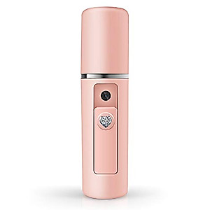 Nano Facial Mister Moisturizing Atomization Humidifier Cool Mist Facial Steamer Handy Mist Sprayer Moisturizing & Hydrating for Skin Care, Makeup, Eyelash Extensions (Pink)