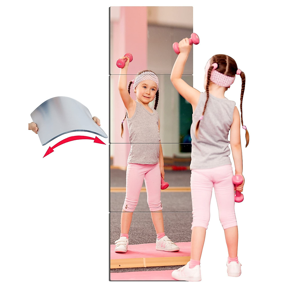 Shatterproof Full Length Mirror,Unbreakable Mirror for Kids,Full Body Mirror for Wall,Extra Thick 1/8",1Pcs 8"x8",Made of Frameless Plexiglass Acrylic Plastic,Wall Mounted for Home Gym,Bedroom,Door