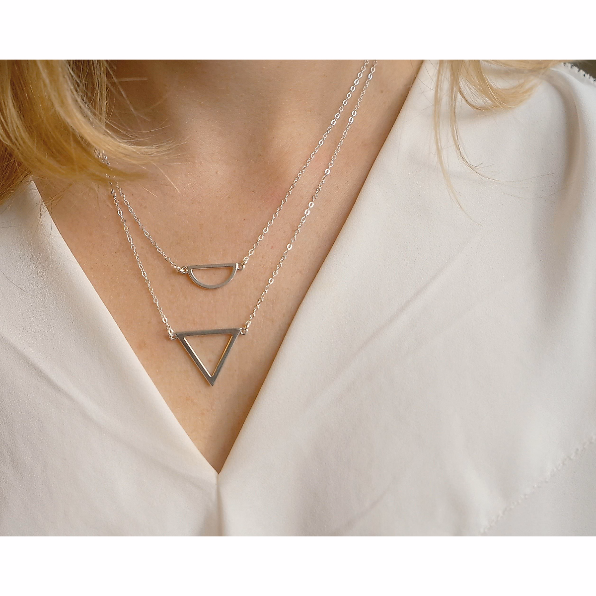 EFYTAL Graduation Gifts for Her 2024, Sterling Silver Triangle Necklace, Encouragement Gifts for Women, College Graduation Jewelry Gift for New Grad