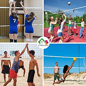 Professional Volleyball Net Outdoor Sand, Grass Volleyball Nets for Backyard, Portable Beach Kids Badminton Net Pro Volleyball Practice Net Set 32X3FT Indoor Volleyball Net for Pool Inground, No Poles