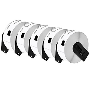 NineLeaf (5 Roll /400 Labels per Roll) Die-Cut Standard Address Labels with Cartridge Compatible for Brother DK-1201 DK1201 29mm x 90mm (1-1/7" x 3-1/2") White Paper use in QL Label Printers