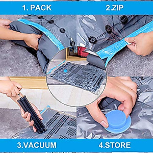 Vacuum Storage Bags 8 pack(4Jumbo, 4Large), Premium Space Saver bags for Clothes Duvets Blankets Pillows Comforters, travel storage. (8pack) (8 pack)