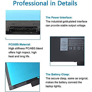 60Wh F3YGT Laptop Battery for Dell Latitude 12 7000 7280 7290, 13 7000 7380 7390 P29S002,14 7000 7480 7490 P73G002 Series,DM3WC 2X39G KG7VF 451-BBYE 453-BBCF DM6WC E7480 E7280 E7490 E7390 E7290 E7380