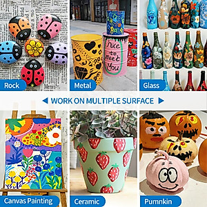 Zobbx Permanent Paint Pens Markers - 18 Colors Dual Tip Oil Based Waterproof Paint Marker for Metal Glass Plastic Wood Canvas Rock Painting, Stocking Stuffers Art and Craft Supplies