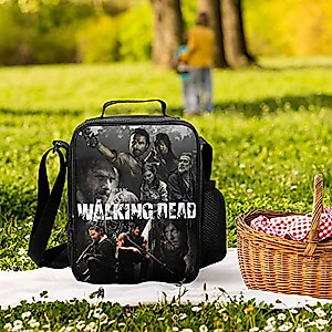 Waterproof Reusable Insulation Lunch Bags The Apocalyptic Walking Horror Drama Dead Lunch Bag Fruit Tote Warm Pouch for Return Gift Lunch Box with Adjustable Shoulder Strap Ages 12-18 years old