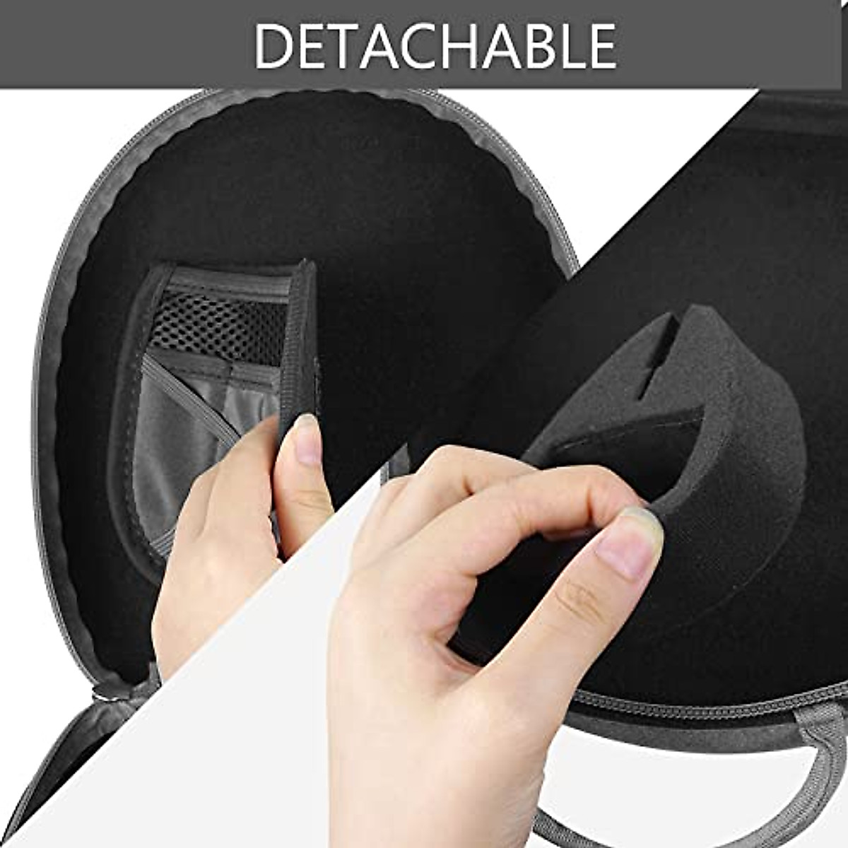 Geekria Shield Headphones Case Compatible with AirPod Max Case, Will Make Headphones Into Sleep Mode Immediately, Replacement Hard Shell Travel Carrying Bag with Cable Storage (Dark Grey)