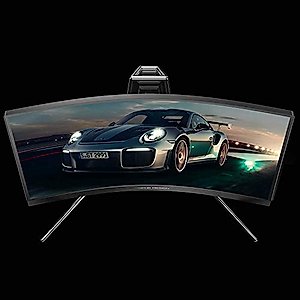 Porsche Design Agon PD27 27" Gaming Monitor, 1000R Curved QHD (2560x1440), 240Hz 0.5ms, DisplayHDR 400, Light FX, Quick Switch Keypad, Low Input Lag, Height-Adjust, 4Yr Re-Spawned, Black