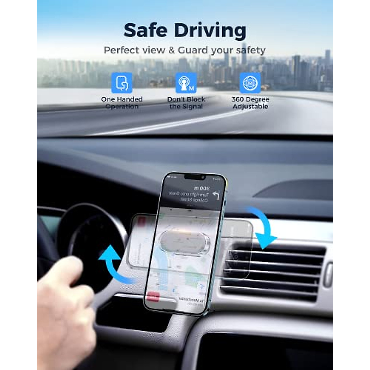 2022 Magnetic Phone Mount for Car【Upgrade 8X Magnets】 Strong Car Mount Magnet, 360° Rotation Phone Mount for iPhone 14 13 12 Pro XR XS Plus Samsung Galaxy Note S222/S21& All Phone & Mini Tablets