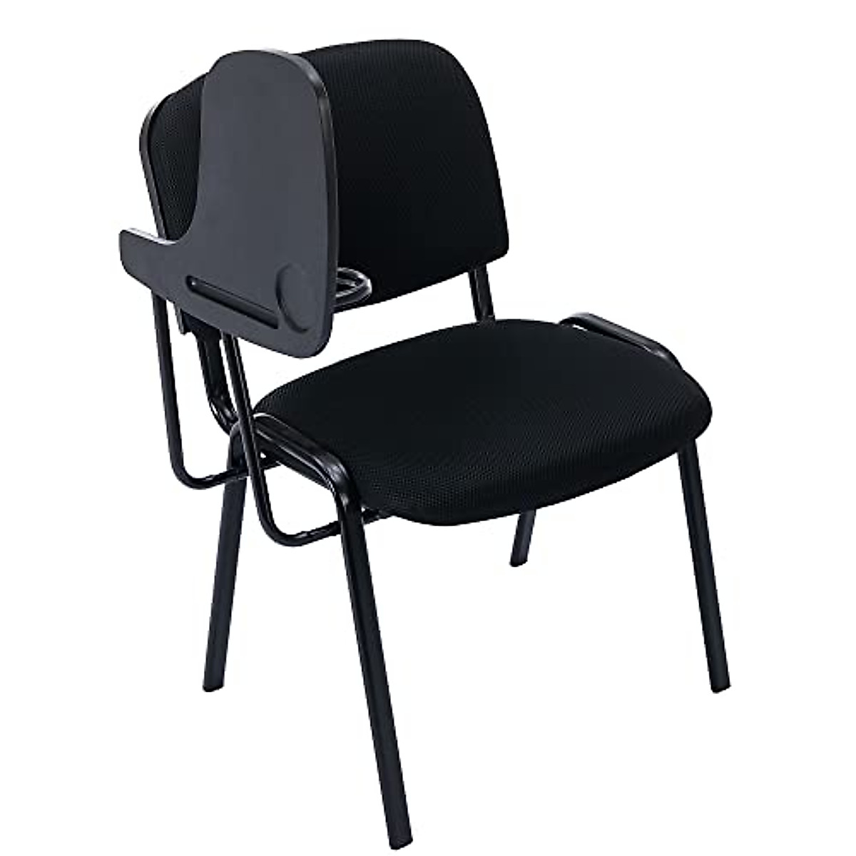 HNY Black Tablet Arm Chairs Set of 15, Mesh Office Waiting Room Chairs Guest Nesting Stacking Chairs, Reception Chairs with Flip-Up Table Conference Chairs for School Classroom Training Meeting Room