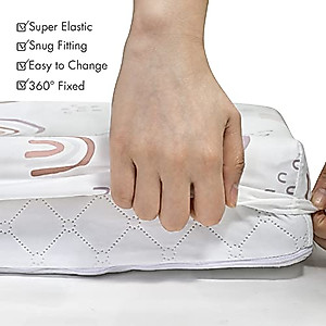 Gllquen Baby Bassinet Crib Sheets Set, Breathable Cozy Fitted Mattress Sheet, Elastic Travel Crib Fashionable Floral Pattern, Standard Cradle Safe Sheets for Baby Boy Girls 32"X16" (Rainbow)