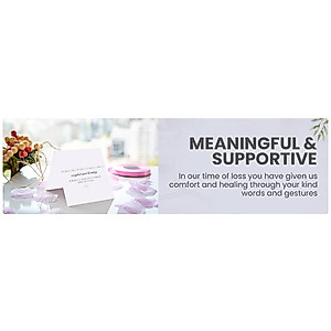 Funeral Thank You Cards with Envelopes | Sympathy Cards with Meaningful Message | Set of 25 with Decorative Envelopes and Stickers for Envelope Closure