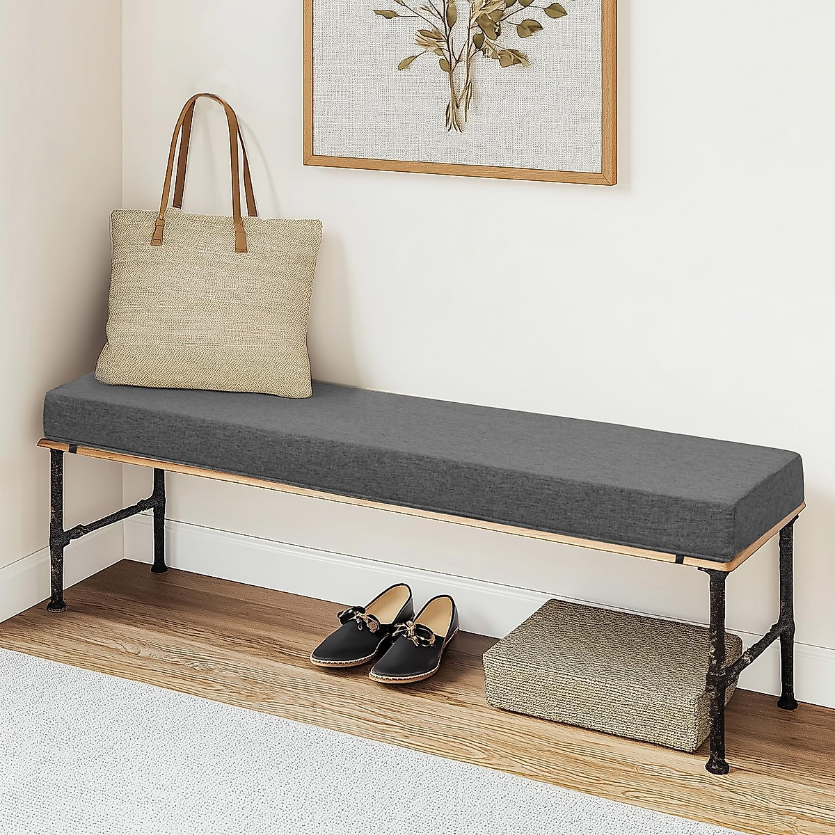 ROFIELTY Bench Cushion 39 inch, Durable Bench Cushions for Indoor Furniture, Window Seat Cushions Indoor, Personalized Custom Bench Cushion (39x15x2inch,Dark Gray)