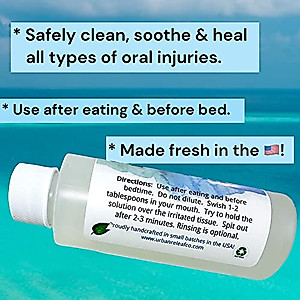 Urban ReLeaf Liquid Oral Wound Cleanser with Peppermint ! Soothe Irritation. Speed Healing. Natural Sea Salt Soak. Dental Work, Braces, Mouth, Gum, Canker sores, Orthodontics, dentures. Fresh Mint