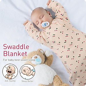 Transitional Swaddle Sack with Arms Up Length Sleeves and Mitten Cuffs, Self-Soothing Sleeping Bag 2 Ways Zipper, Wearable Swaddling Blanket for Newborns Baby Boys Girls Snug Fit Calms Startle Reflex
