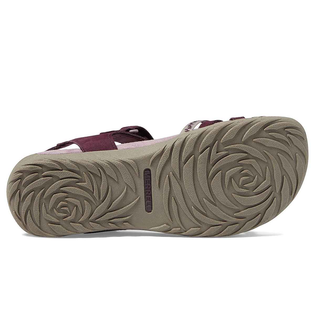 Merrell Terran 3 Cush Cross Sandals for Women - Nubuck Leather, Webbing Upper, and Hook-Loop Closure Burgundy 7 M