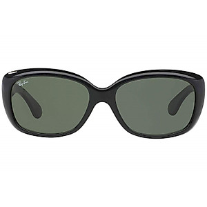 Ray-Ban Women's RB4101 Jackie Ohh Butterfly Sunglasses, Black/Dark Green, 58 mm