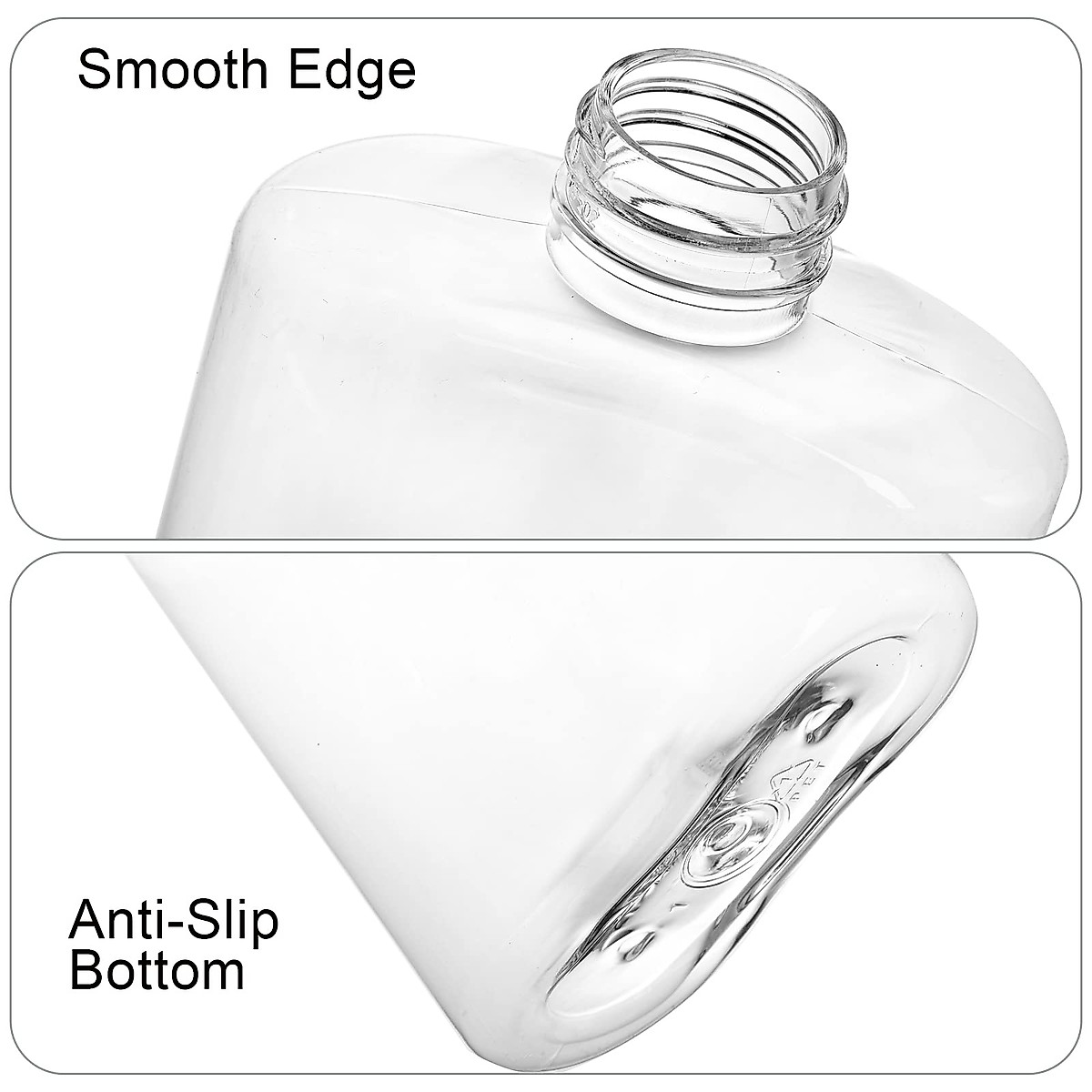 Elsjoy 24 Pack Plastic Juice Bottles, 8.5 Oz Clear Liquor Bottle Flat Slim Beverage Container with Aluminum Cap, Portable Water Flask for Drinks, Milk, Tea, Alcohol, Leak Proof