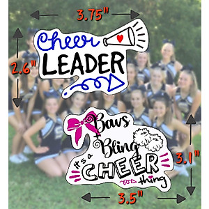 Cheer Stickers - Perfect Cheer Gifts for Cheerleaders - Waterproof, Durable 100% Vinyl - Anywhere You Need Cheer Stickers for Water Bottles, Laptop, Car Decal, Party Giveaways