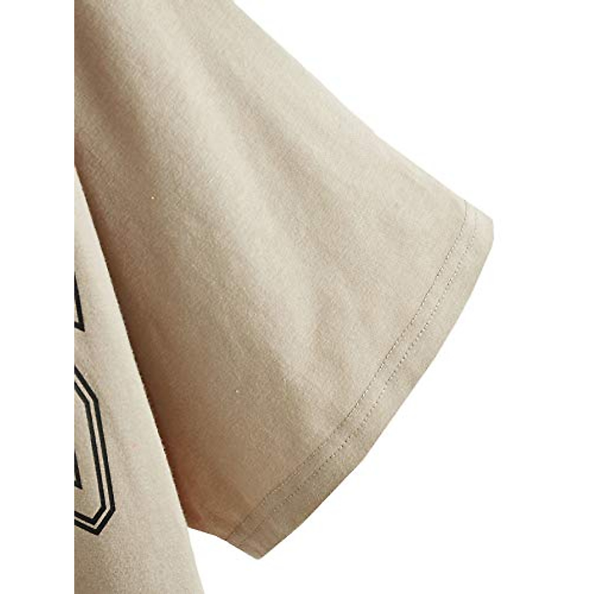 SOLY HUX Women's Graphic Oversized Tees Letter Print Summer Tops Vintage Half Sleeve Loose Casual T Shirts Khaki L