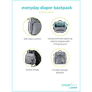 Simple Joys by Carter's Everyday Diaper Backpack, Grey, One Size