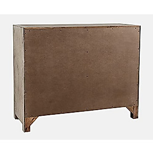 Jofran Gramercy Mid-Century Modern Chevron Two Door Accent Chest Cabinet, 40", Grey Wash