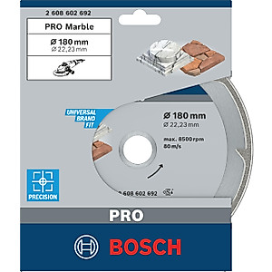 Bosch 2608602692 Diamond Cutting Disc Best for Marble, 180mm Ø, 22.23mm x 2.2mm x 3mm