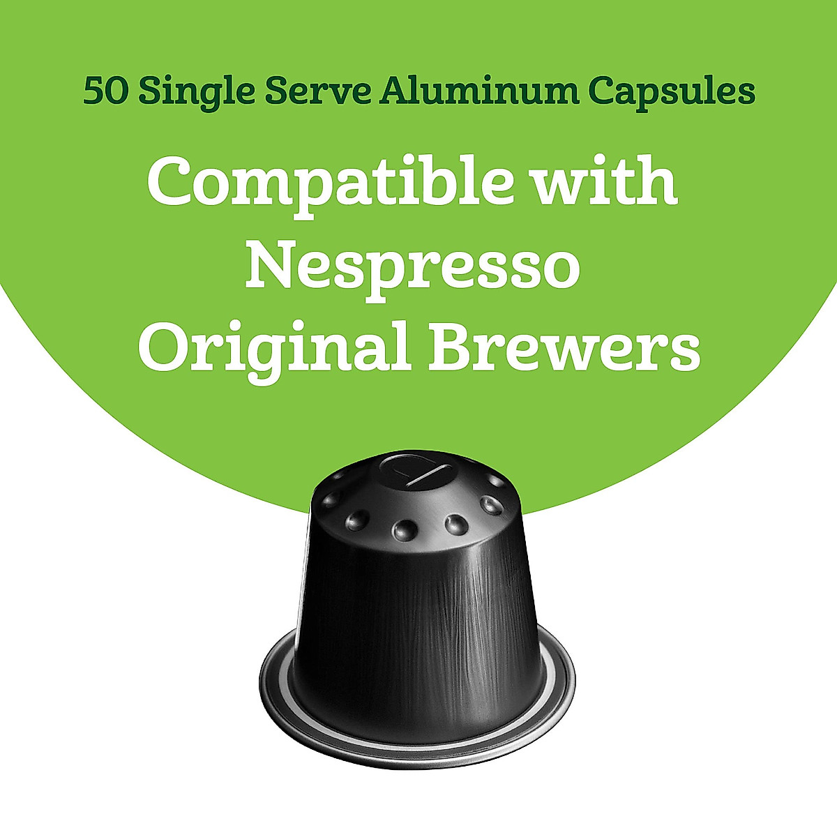 Amazon Fresh Espresso Strong Dark Roast Aluminum Capsules, Compatible with Nespresso Original Brewers, Intensity 12/13, 50 Count (5 Packs of 10)