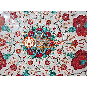 Marble Dining Center Table Top Carnelian Inlay Marquetry Restaurant Decor | 36"x24" Inches