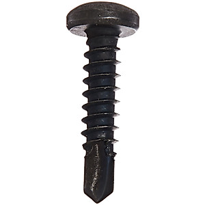 Small Parts-0812KQPB Steel Self-Drilling Screw, Black Oxide Finish, Pan Head, Square Drive, #2 Drill Point, #8-18 Thread Size, 3/4" Length (Pack of 100)