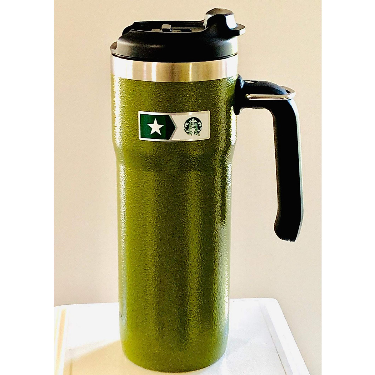 Starbucks + Stanley Military Commitment Double Walled Hammered Stainless Steel Tumbler With Handle