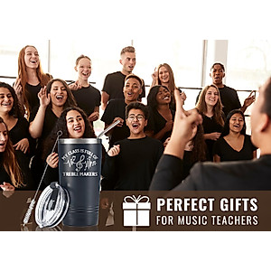 Onebttl Funny Music Teacher Gifts For Men, Women - My Class is Full of Treble Makers - 20 oz/590 ml Stainless Steel Insulated Tumbler with Straw, Lid - Music Lover Musical Themed Gifts - (Black)