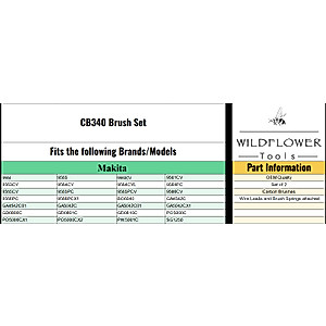 WILDFLOWER Tools CB340 Brush Set Compatible with Makita