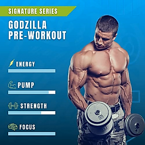 RYSE Signature Series GODZILLA Pre Workout | Pump, Energy, Strength, and Focus | Citrulline, Beta-Alanine, Caffeine | 40 Servings (Monsterberry Lime)
